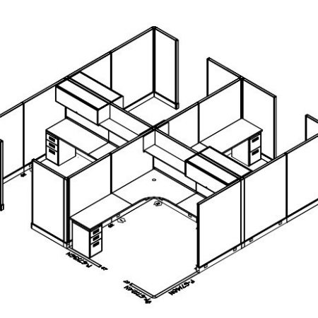 Office Furniture NOW! Desking Products | Cubicle 4-Pack System